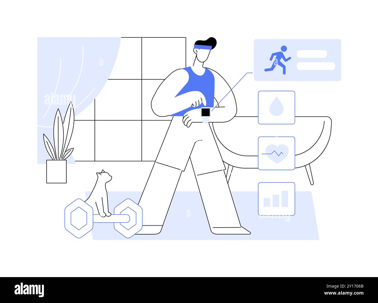 Fitness tracker isolated cartoon vector illustrations Stock Vector ...