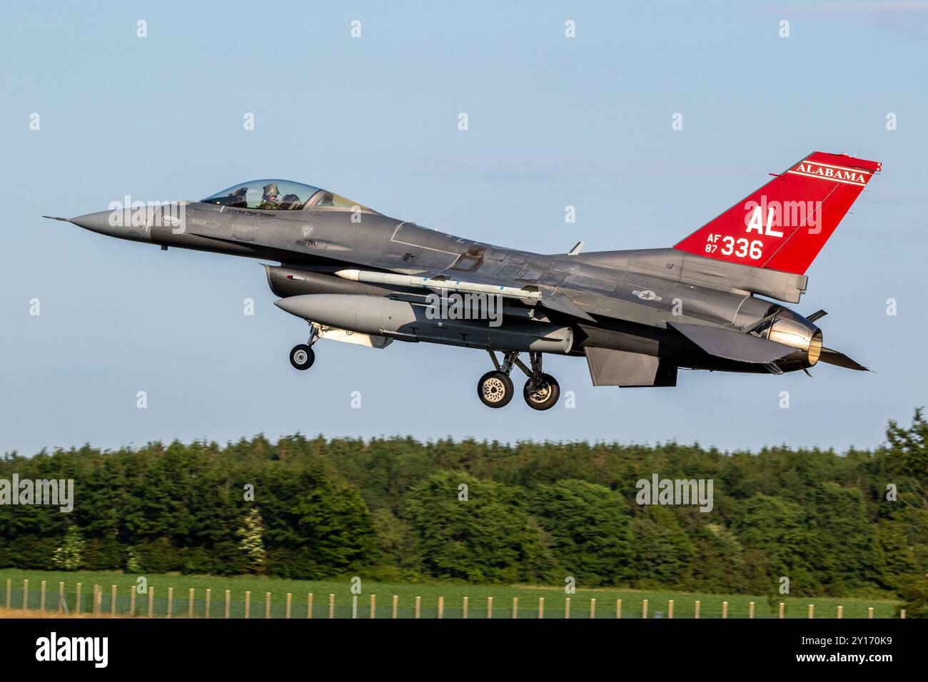 US Air Force F-16C jet from 160th Fighter Squadron, Alabama Air ...