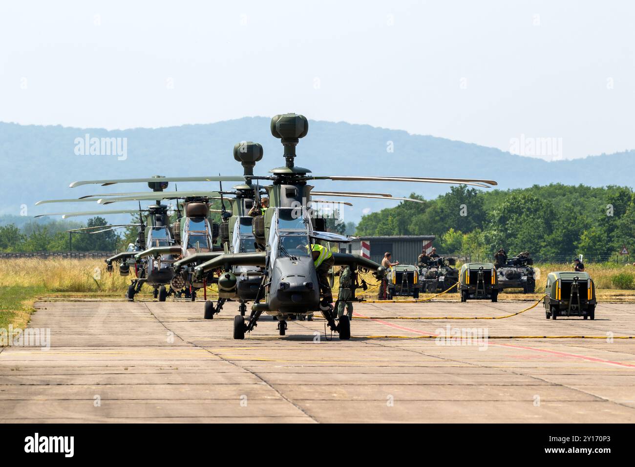 German Army Eurocopter Tiger UHT attack helicopter taking off from ...