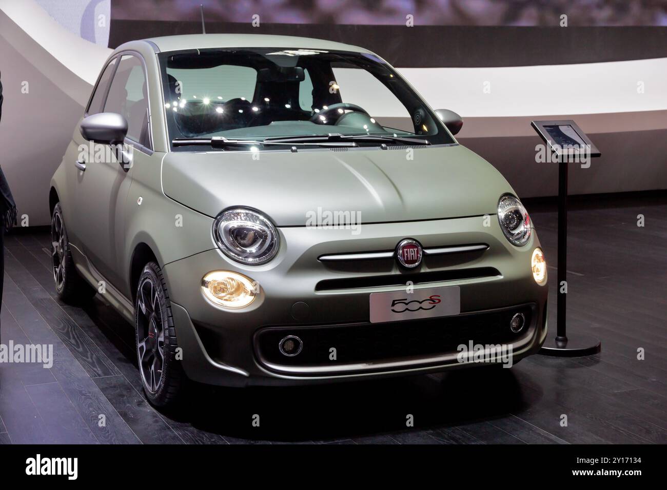 Fiat 500 S car at the Geneva International Motor Show. Switzerland ...