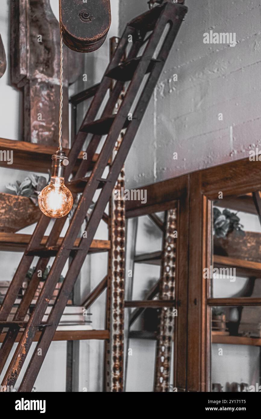 Reclaimed wood ladder hi-res stock photography and images - Alamy