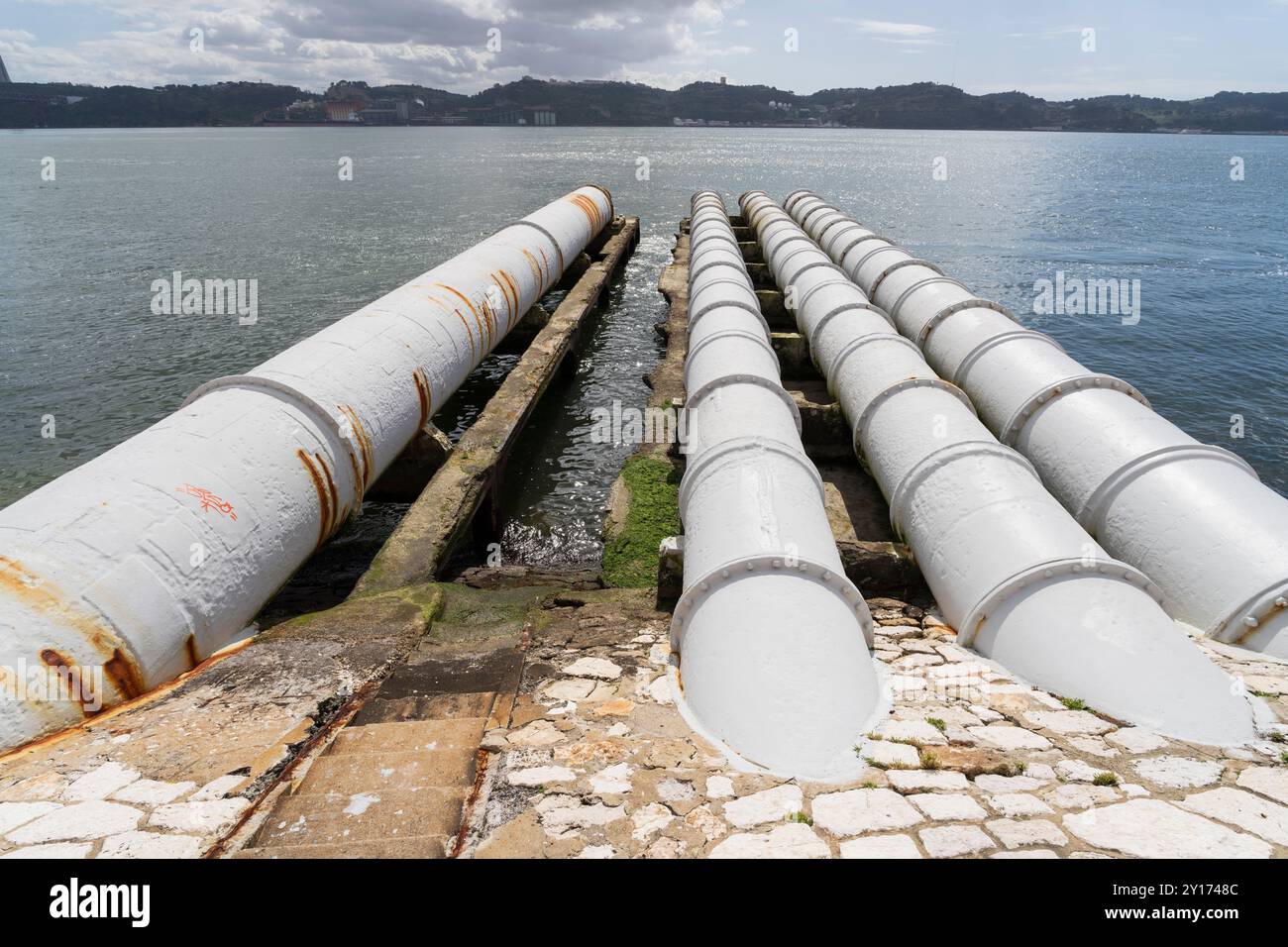 The MAAT old power station turbine halls with surrounding dramatic ...