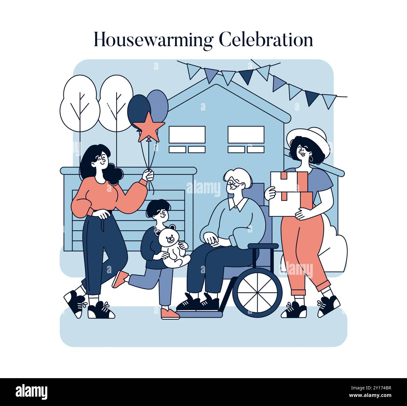 Special Moments concept. Family and friends gather to celebrate a ...