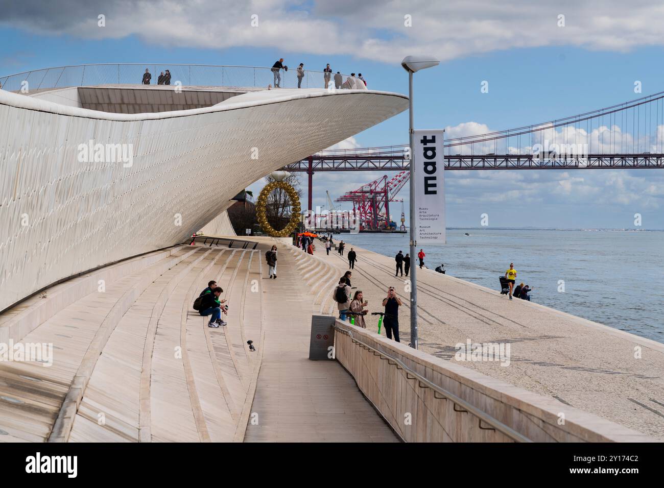 The MAAT old power station turbine halls with surrounding dramatic ...