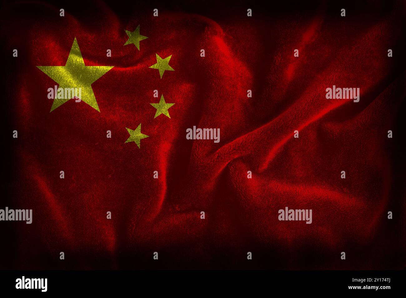 Chinese flag illustration (representing the colors of China - red with ...