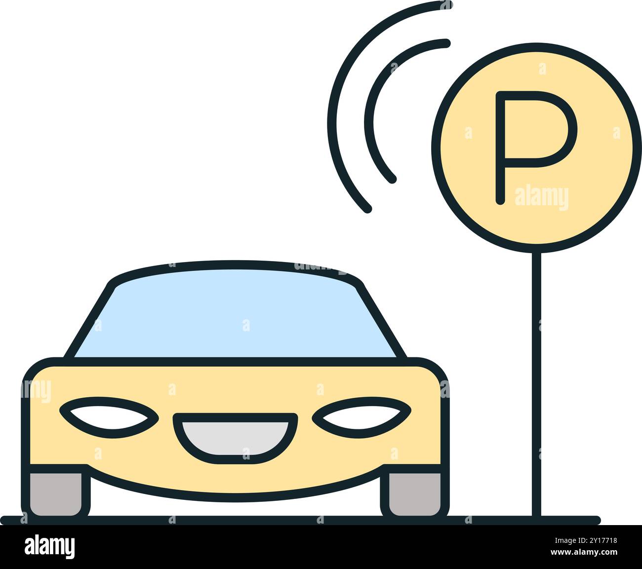 Smart city parking icon showing car parking using wireless signal Stock ...