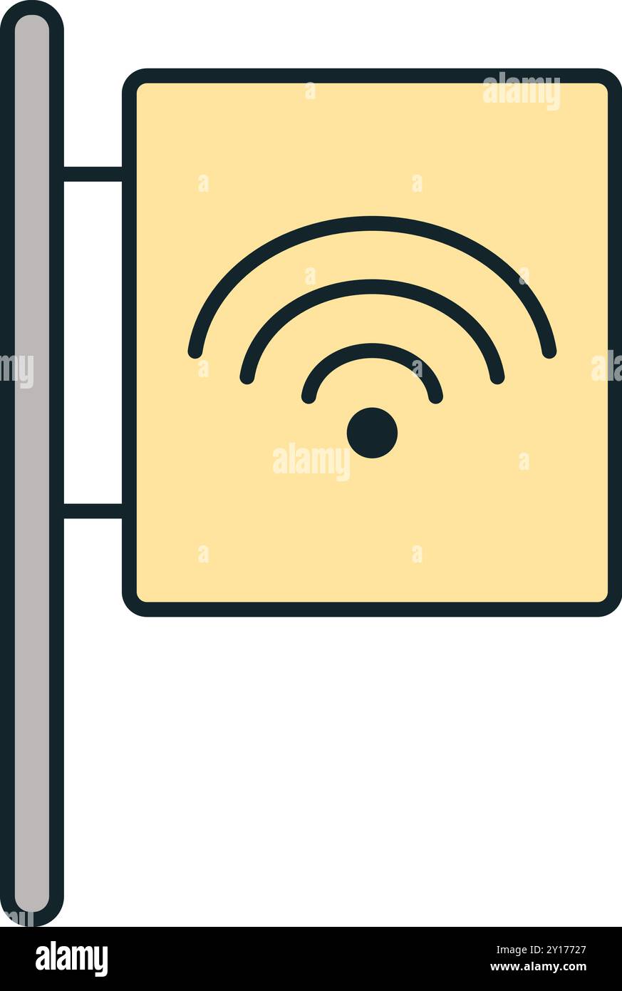 Wifi free icon yellow internet Stock Vector Images - Alamy