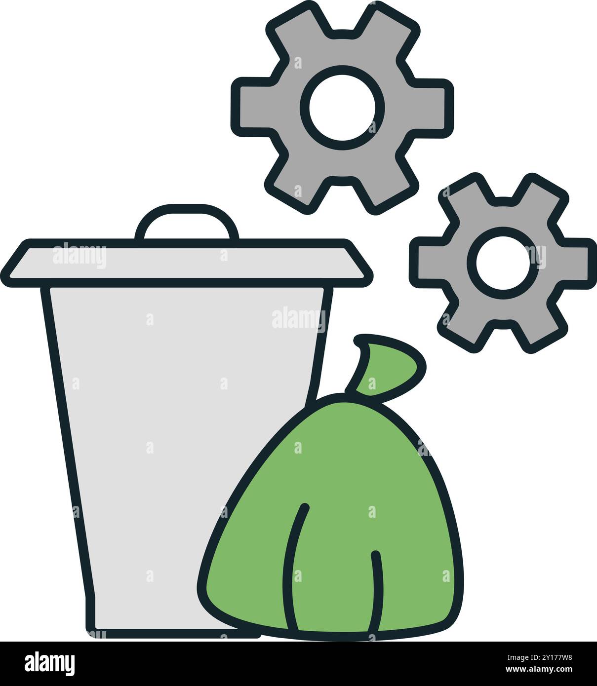 Smart city waste management system managing trash and recycling Stock ...