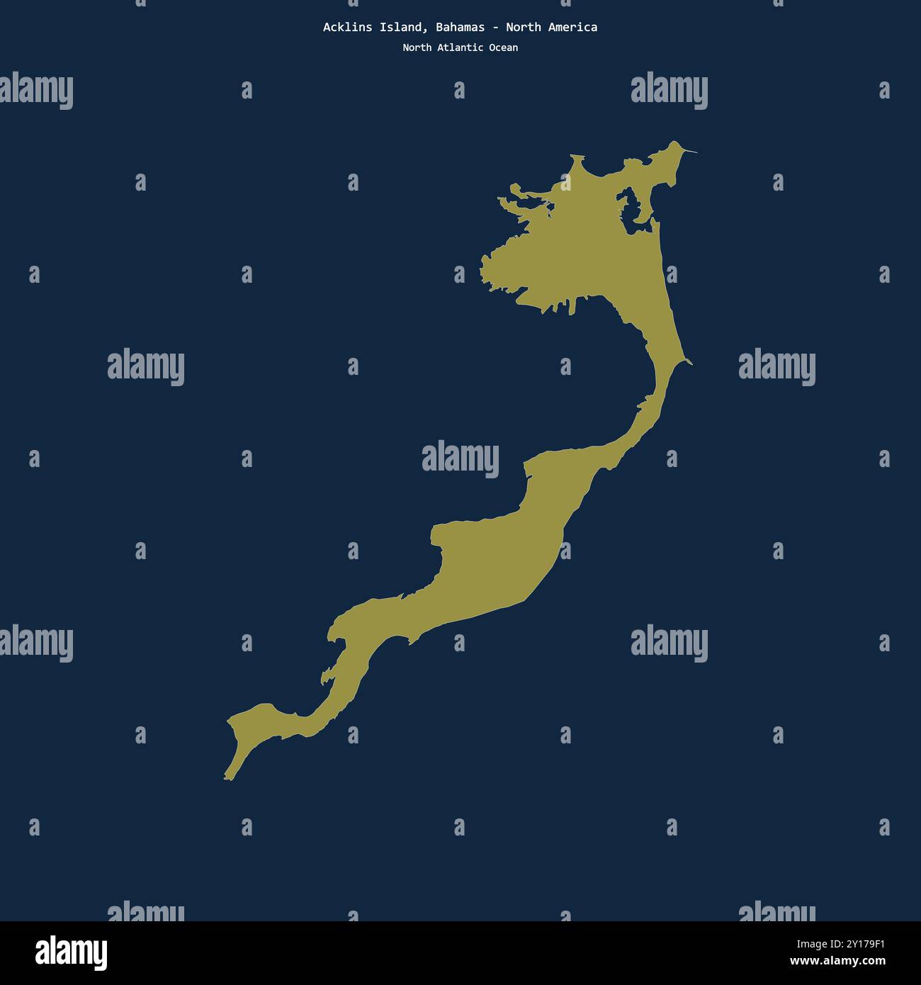 Shape of Acklins Island in the North Atlantic Ocean, belonging to ...