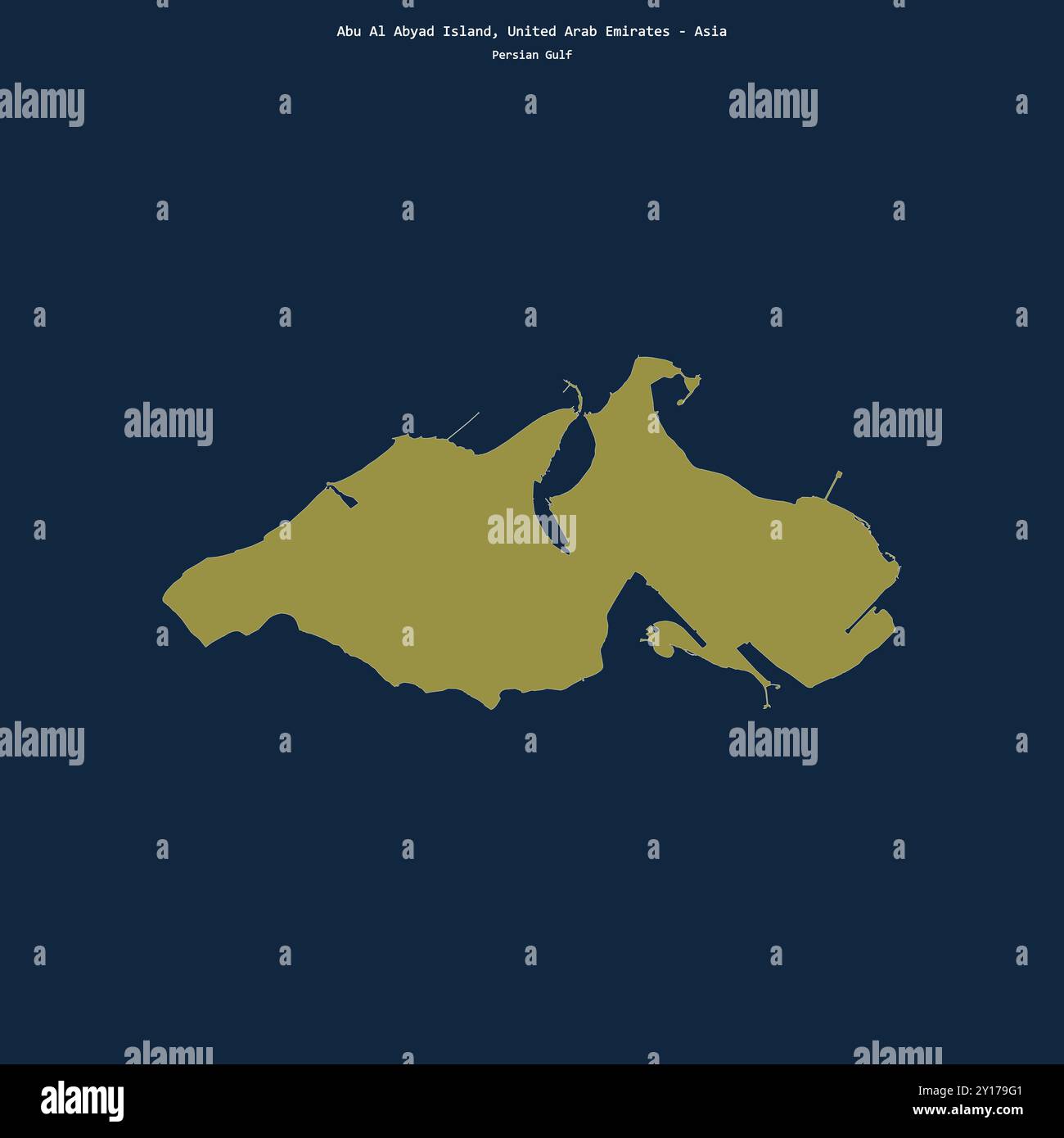 Shape of Abu Al Abyad Island in the Persian Gulf, belonging to United ...