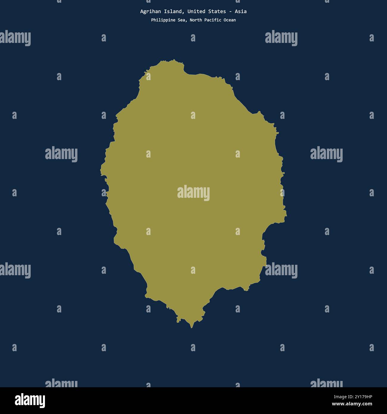 Shape of Agrihan Island in the Philippine Sea, belonging to United ...