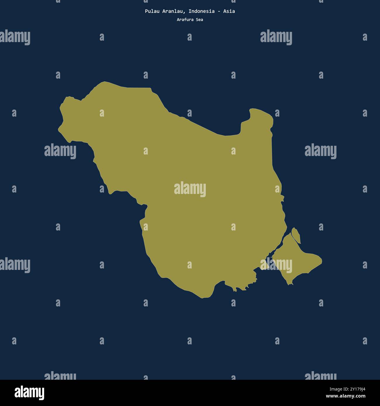 Shape of Pulau Aranlau in the Arafura Sea, belonging to Indonesia Stock ...
