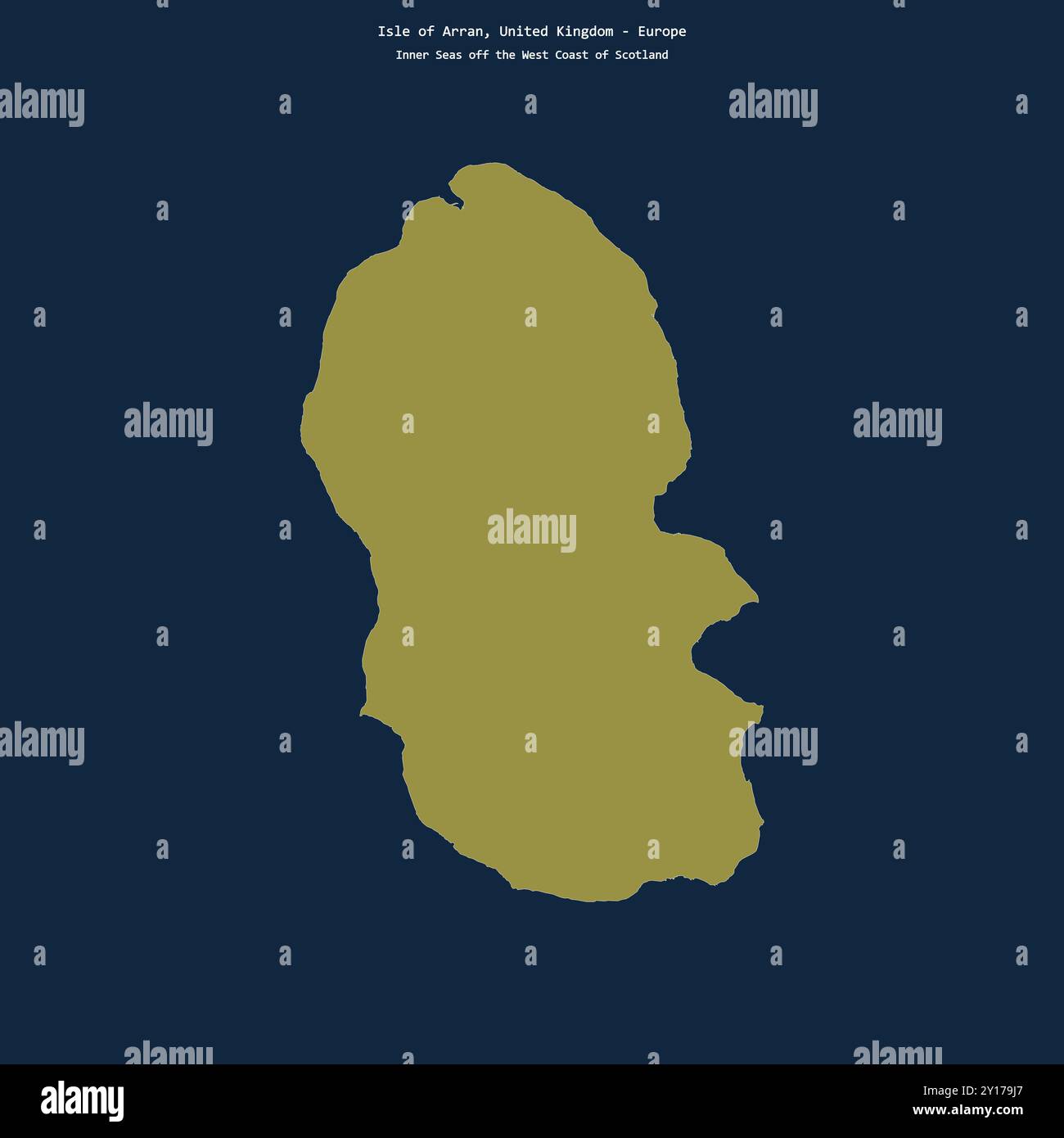 Shape of Isle of Arran in the Inner Seas off the West Coast of Scotland ...