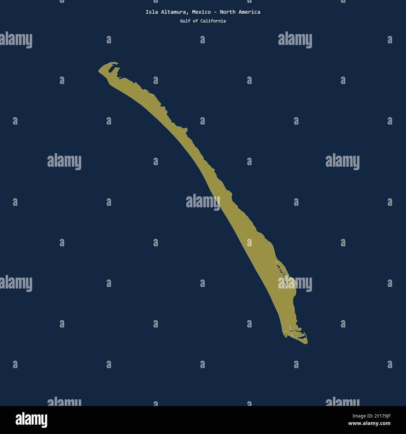 Shape of Isla Altamura in the Gulf of California, belonging to Mexico ...