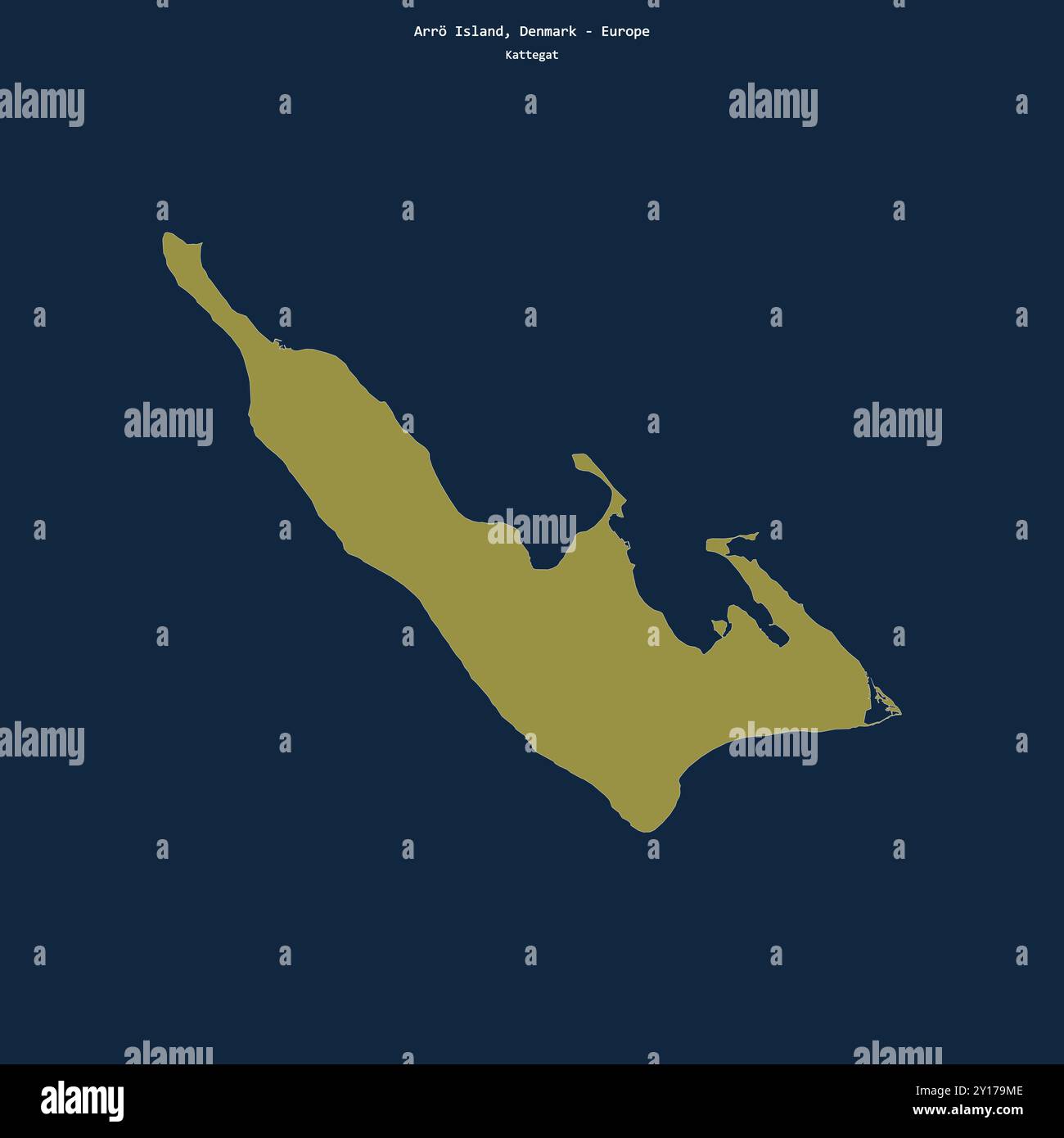 Shape of Arro Island in the Kattegat, belonging to Denmark Stock Photo ...