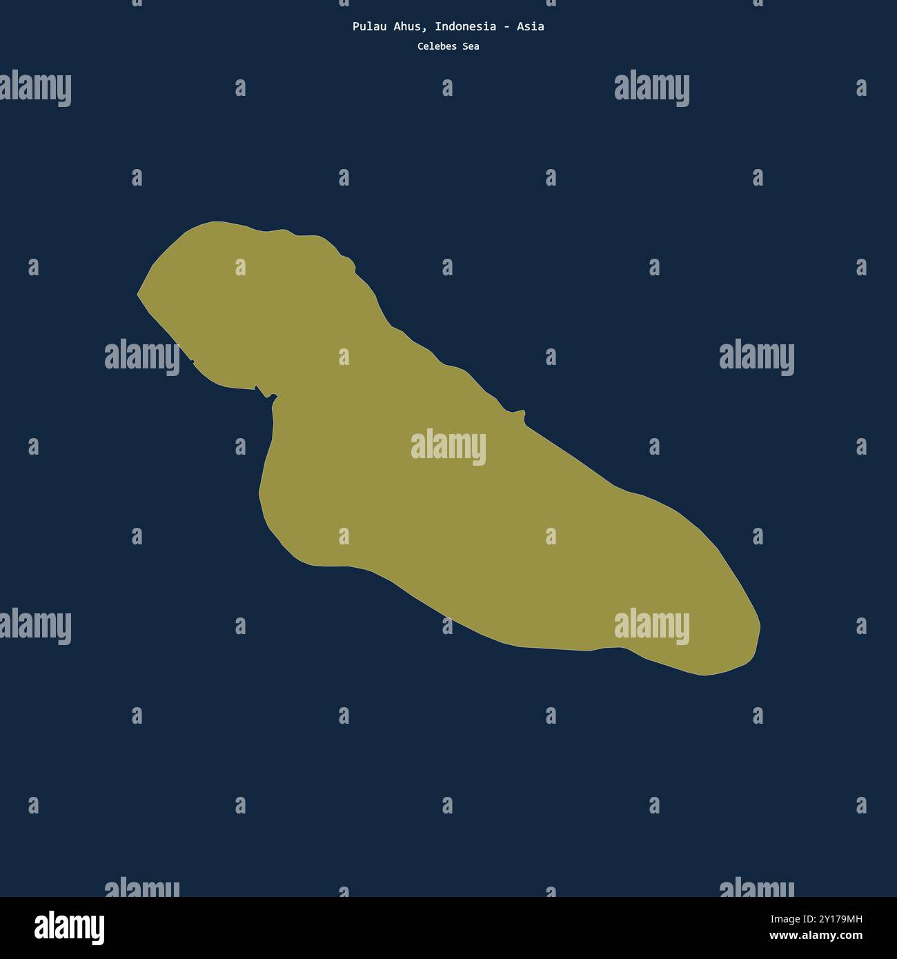 Shape of Pulau Ahus in the Celebes Sea, belonging to Indonesia Stock ...