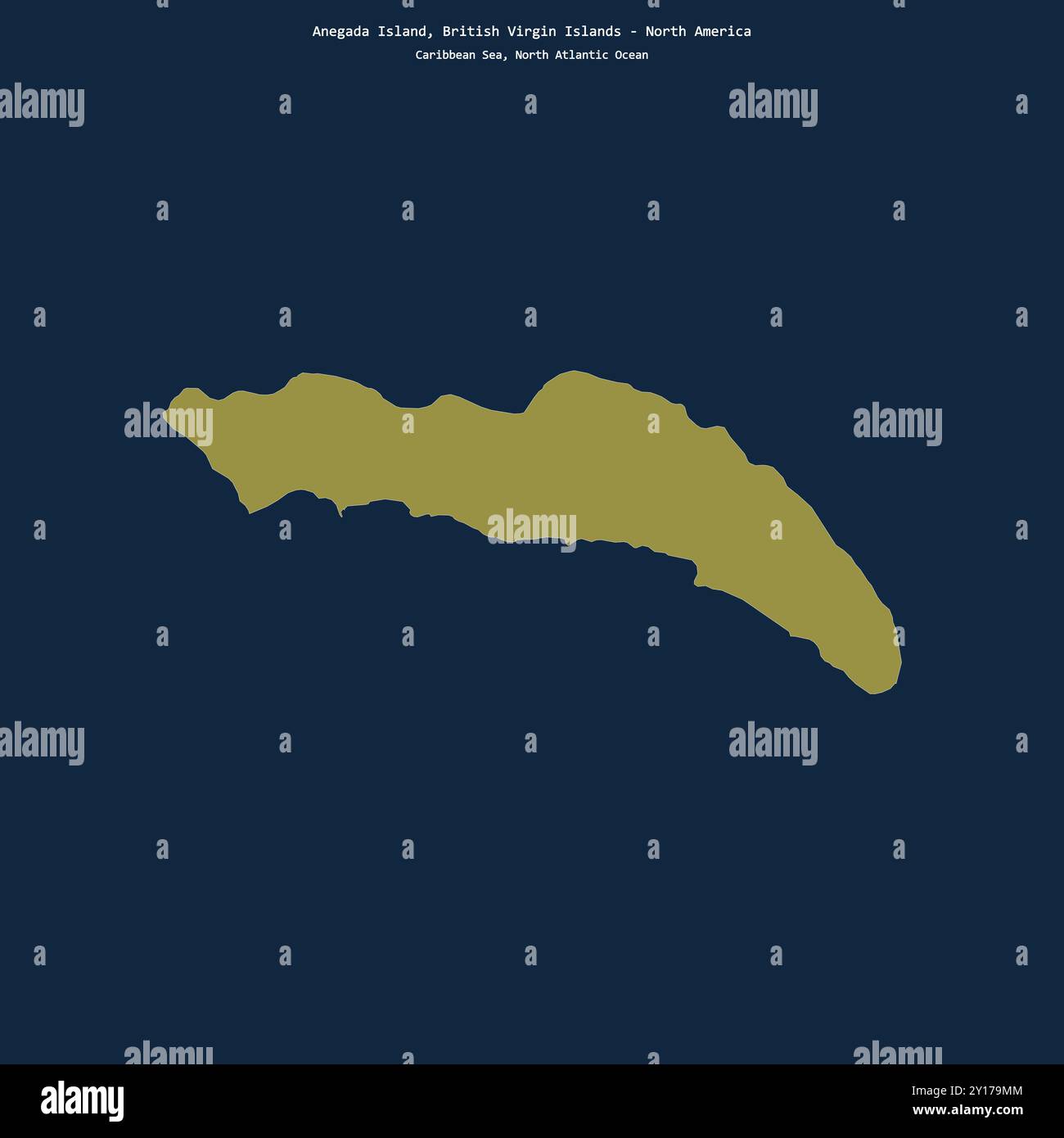 Shape of Anegada Island in the Caribbean Sea, belonging to British ...