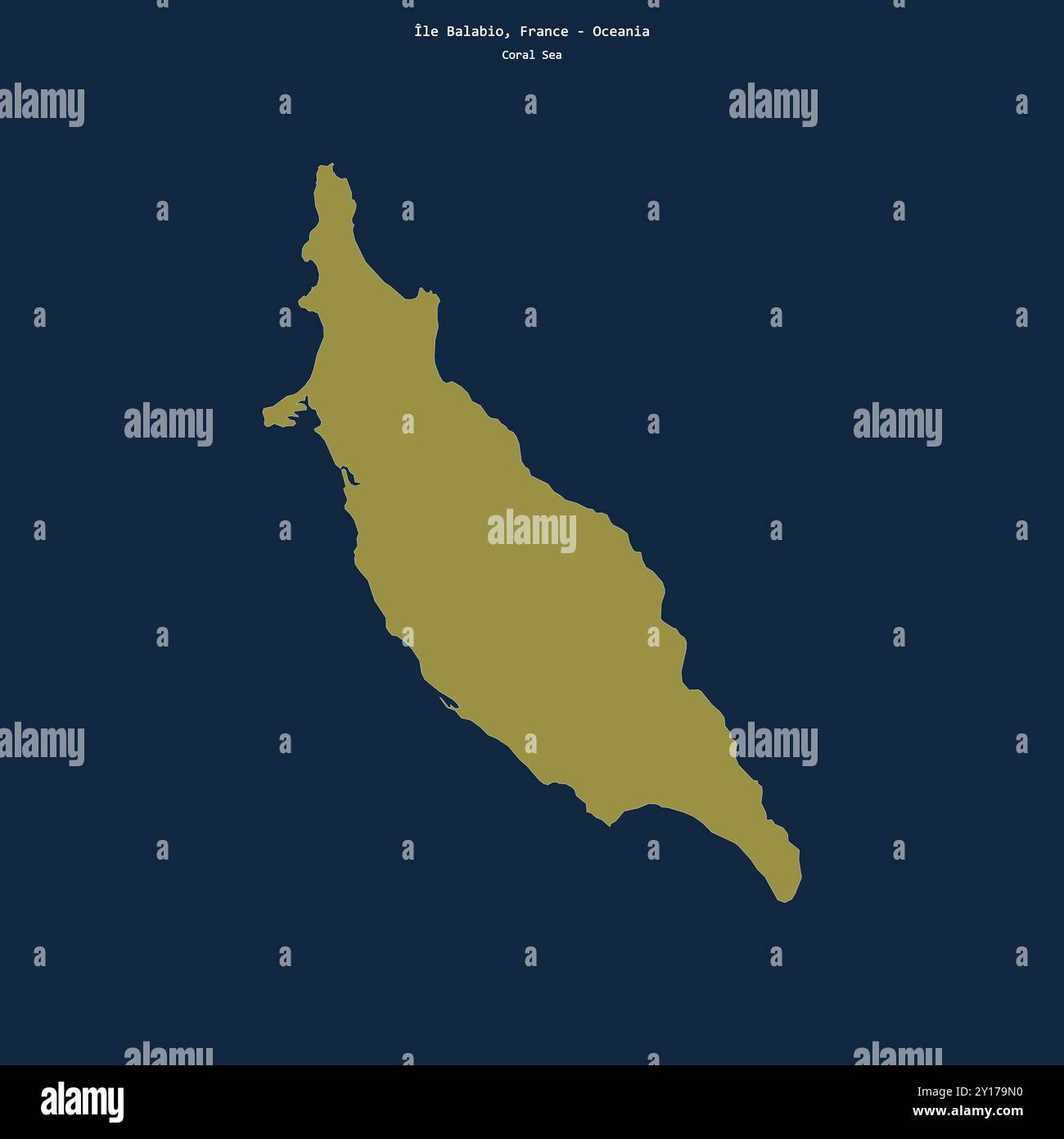 Shape of Ile Balabio in the Coral Sea, belonging to France Stock Photo ...