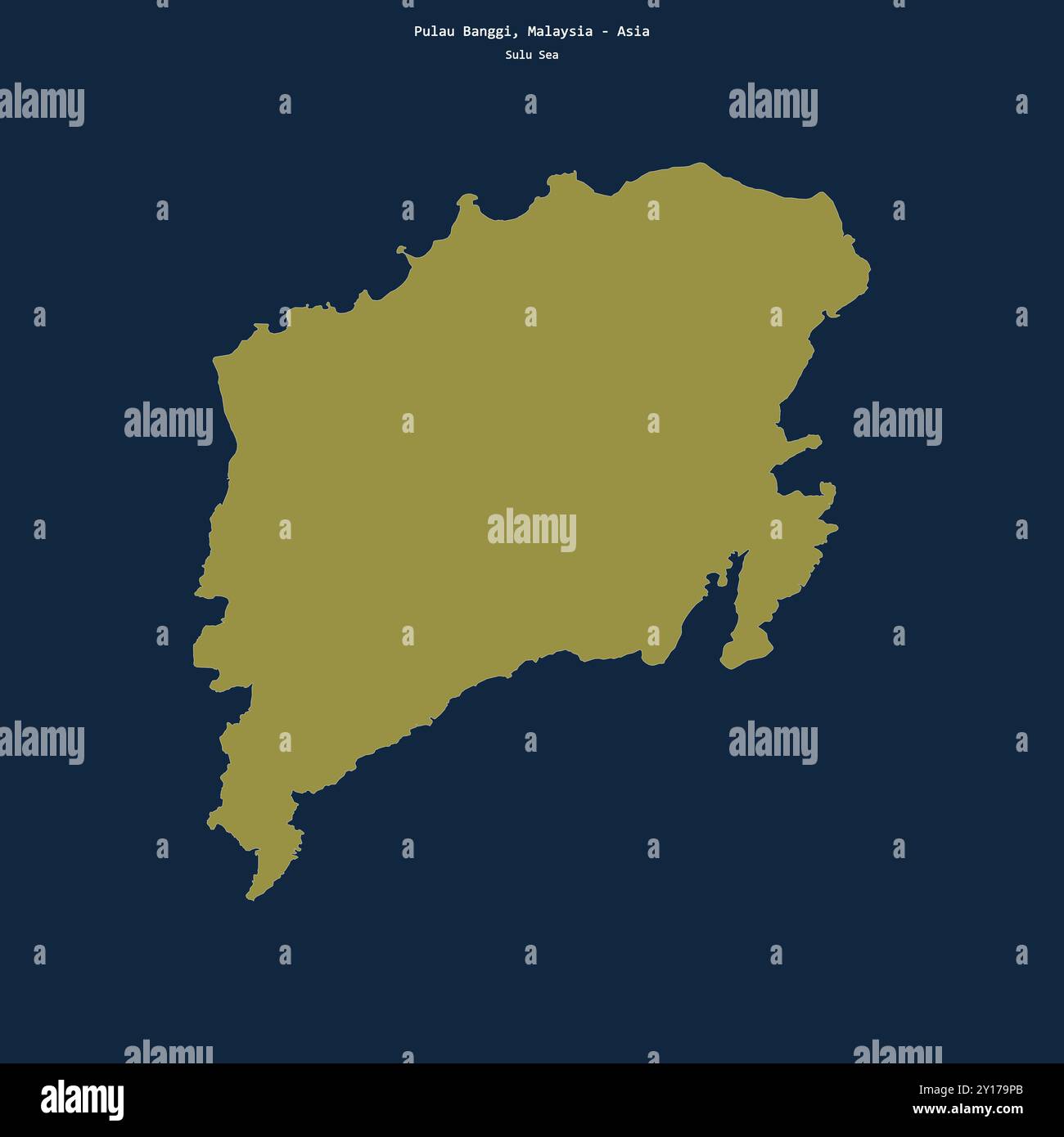 Shape of Pulau Banggi in the Sulu Sea, belonging to Malaysia Stock ...