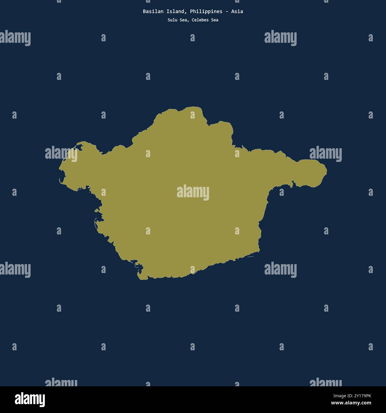 Shape of Basilan Island in the Sulu Sea, belonging to Philippines Stock ...