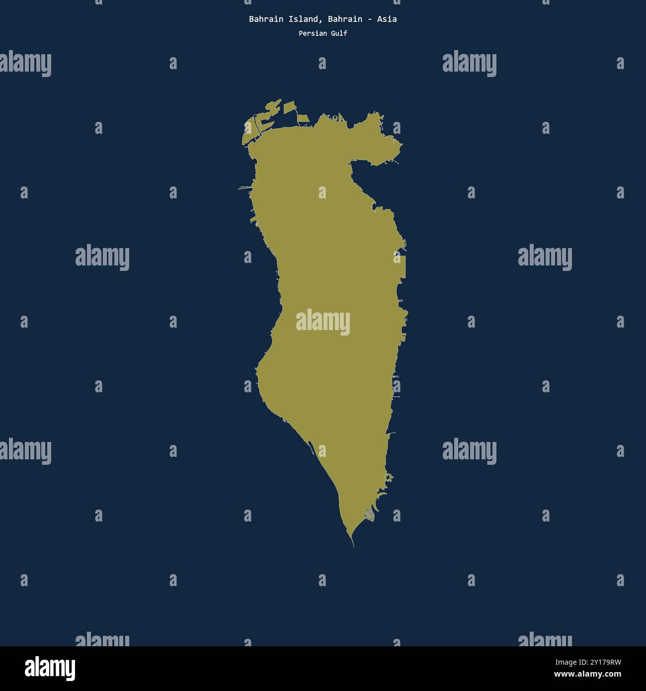 Shape of Bahrain Island in the Persian Gulf, belonging to Bahrain Stock ...