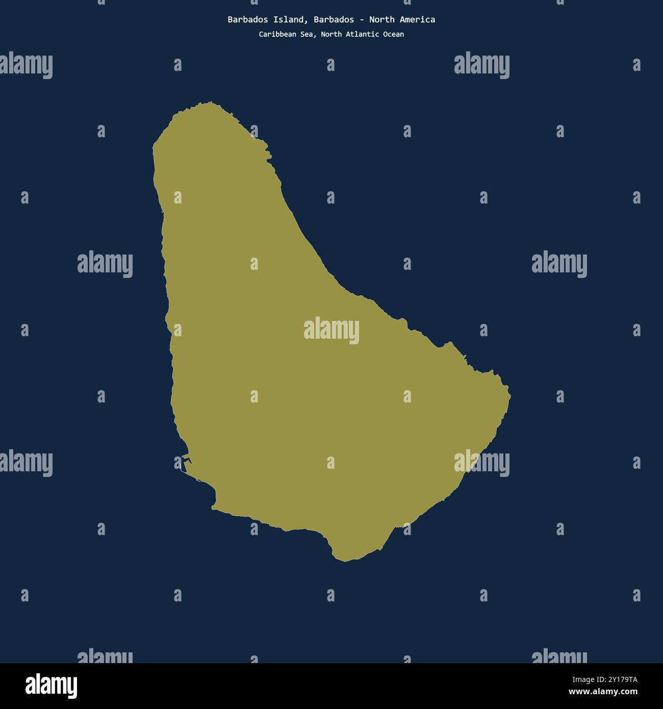 Shape of Barbados Island in the Caribbean Sea, belonging to Barbados ...