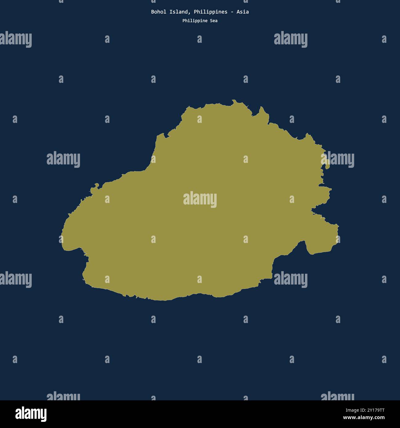 Shape of Bohol Island in the Philippine Sea, belonging to Philippines ...
