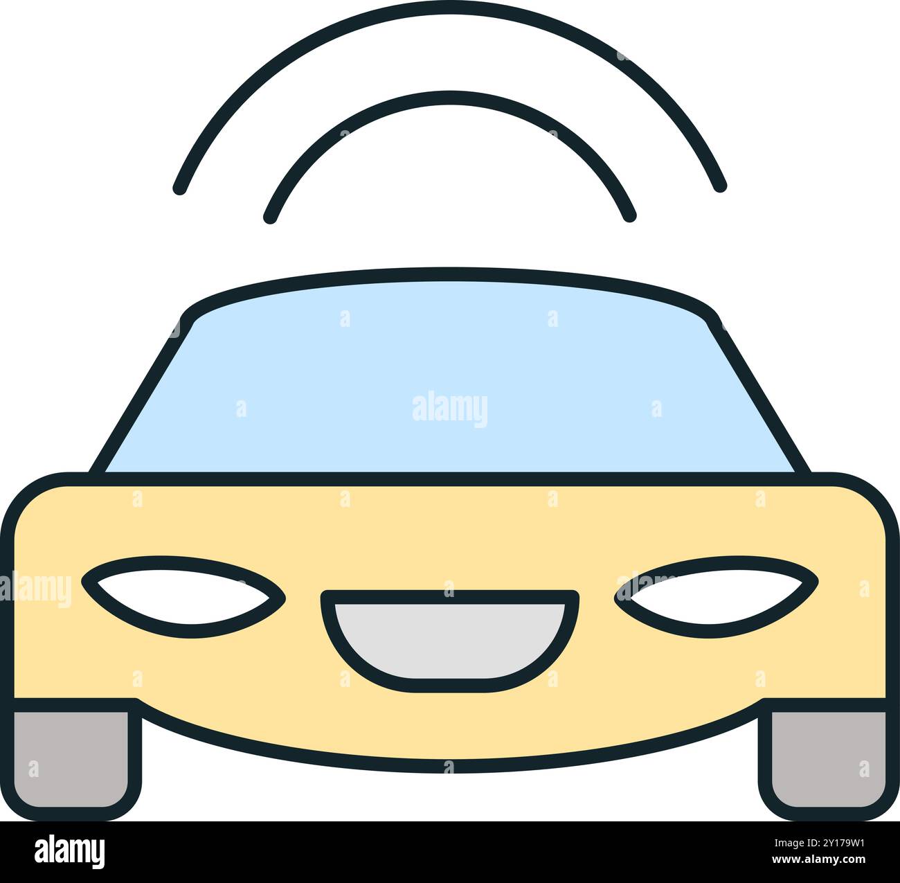 Smart car sending data through wireless connection icon Stock Vector ...