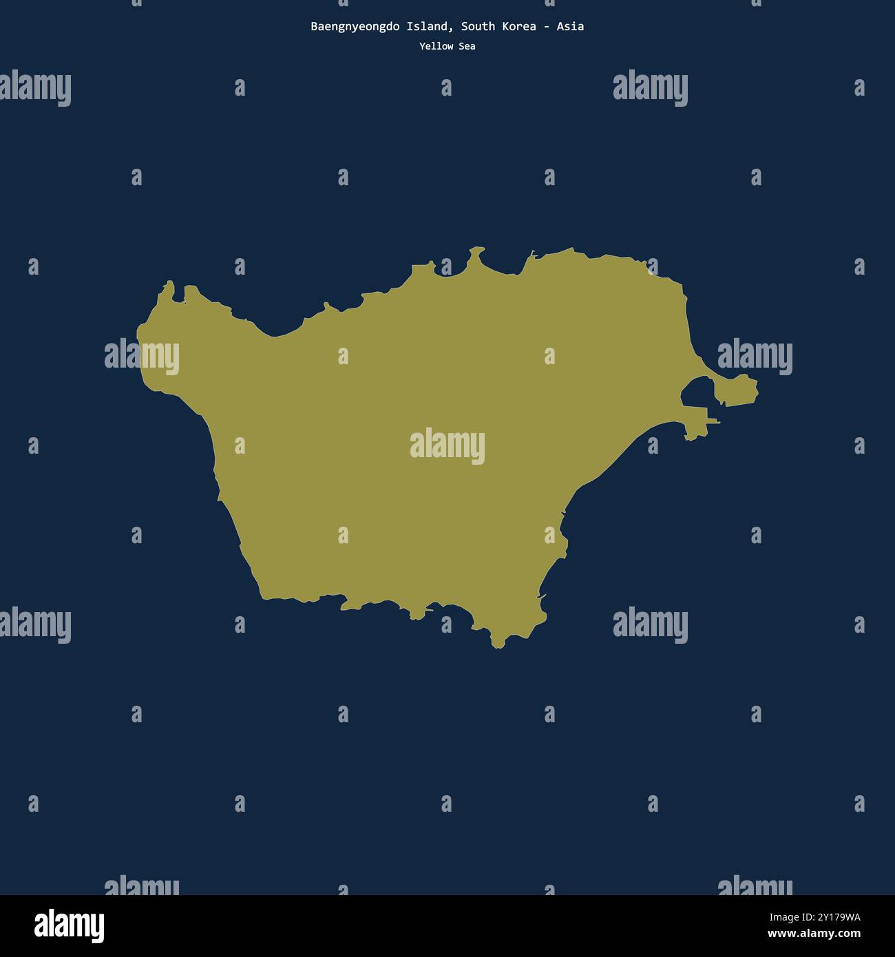 Shape of Baengnyeongdo Island in the Yellow Sea, belonging to South ...