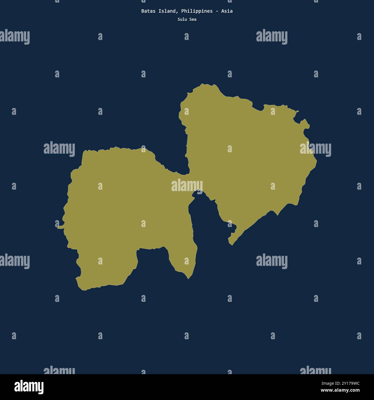 Shape of Batas Island in the Sulu Sea, belonging to Philippines Stock ...