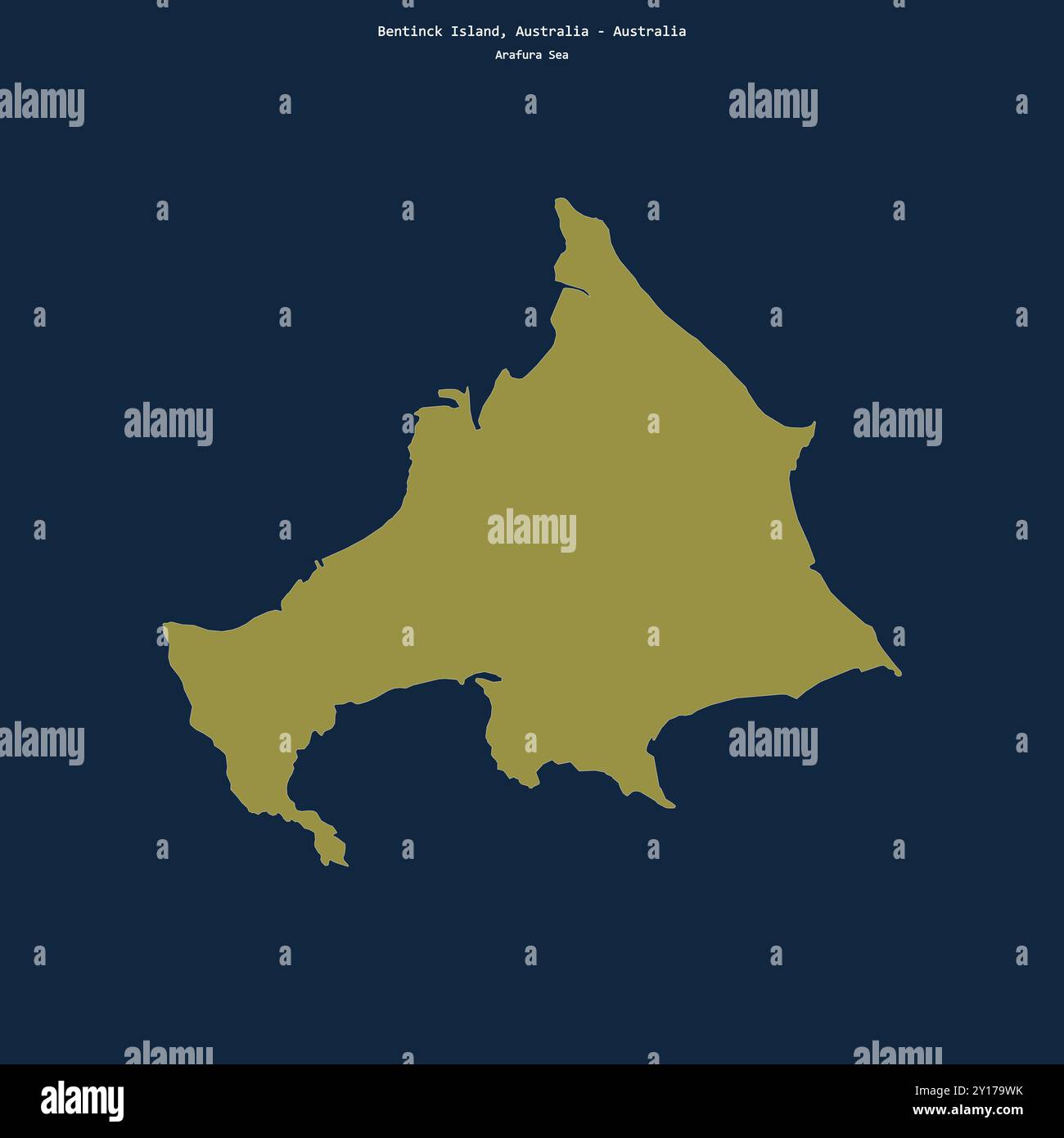 Shape of Bentinck Island in the Arafura Sea, belonging to Australia ...