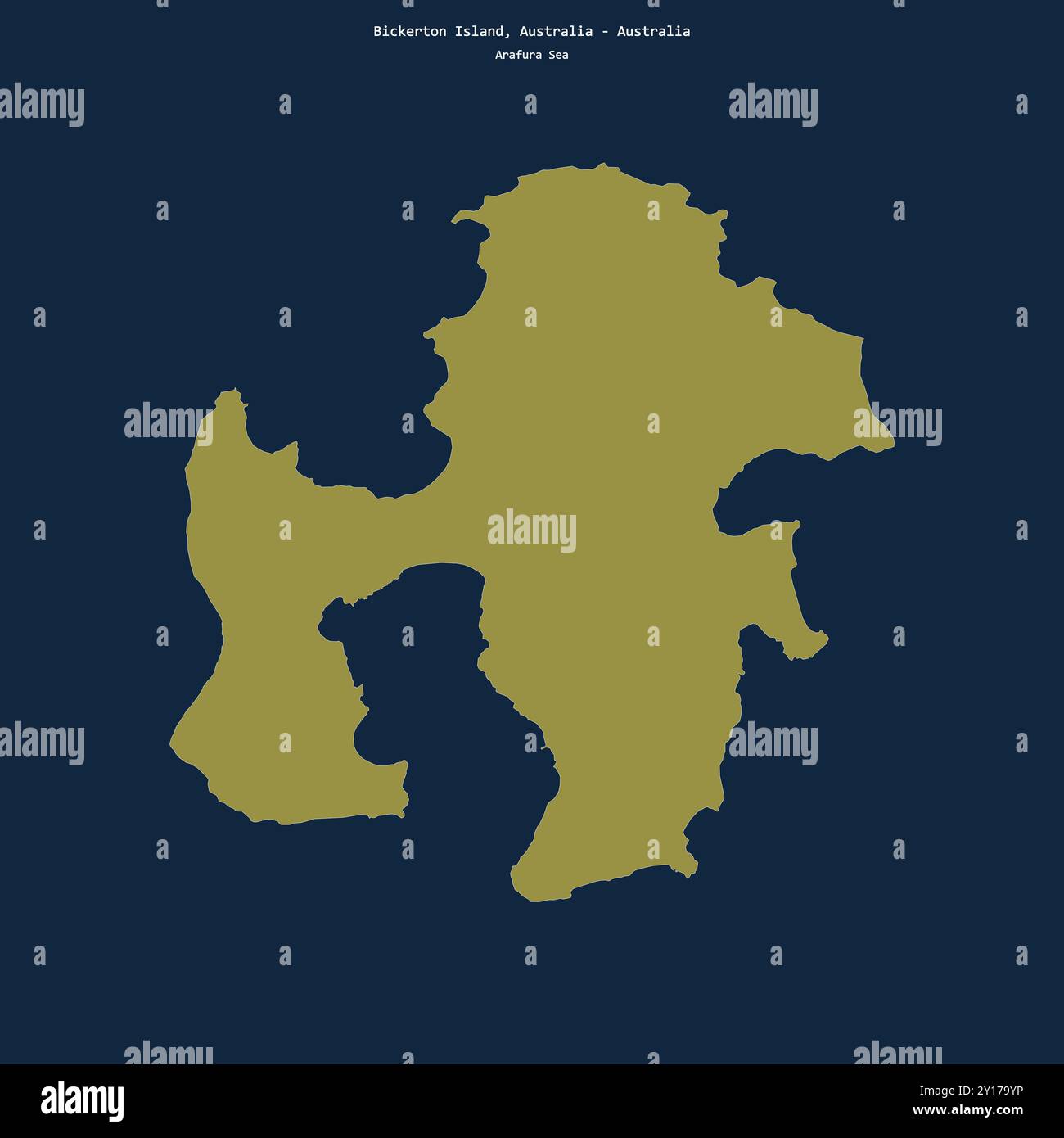 Shape of Bickerton Island in the Arafura Sea, belonging to Australia ...