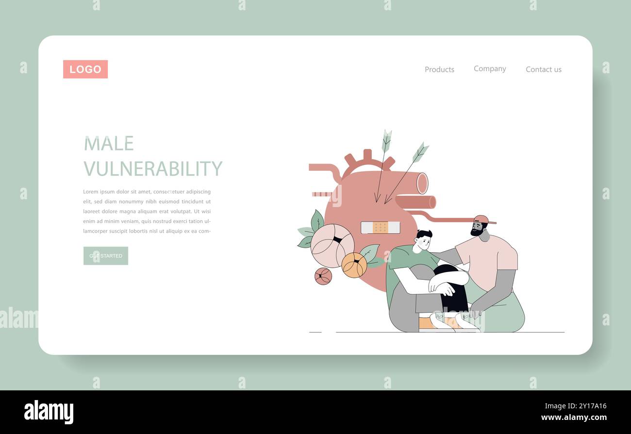 Male Vulnerability Concept. An illustration depicting support and ...