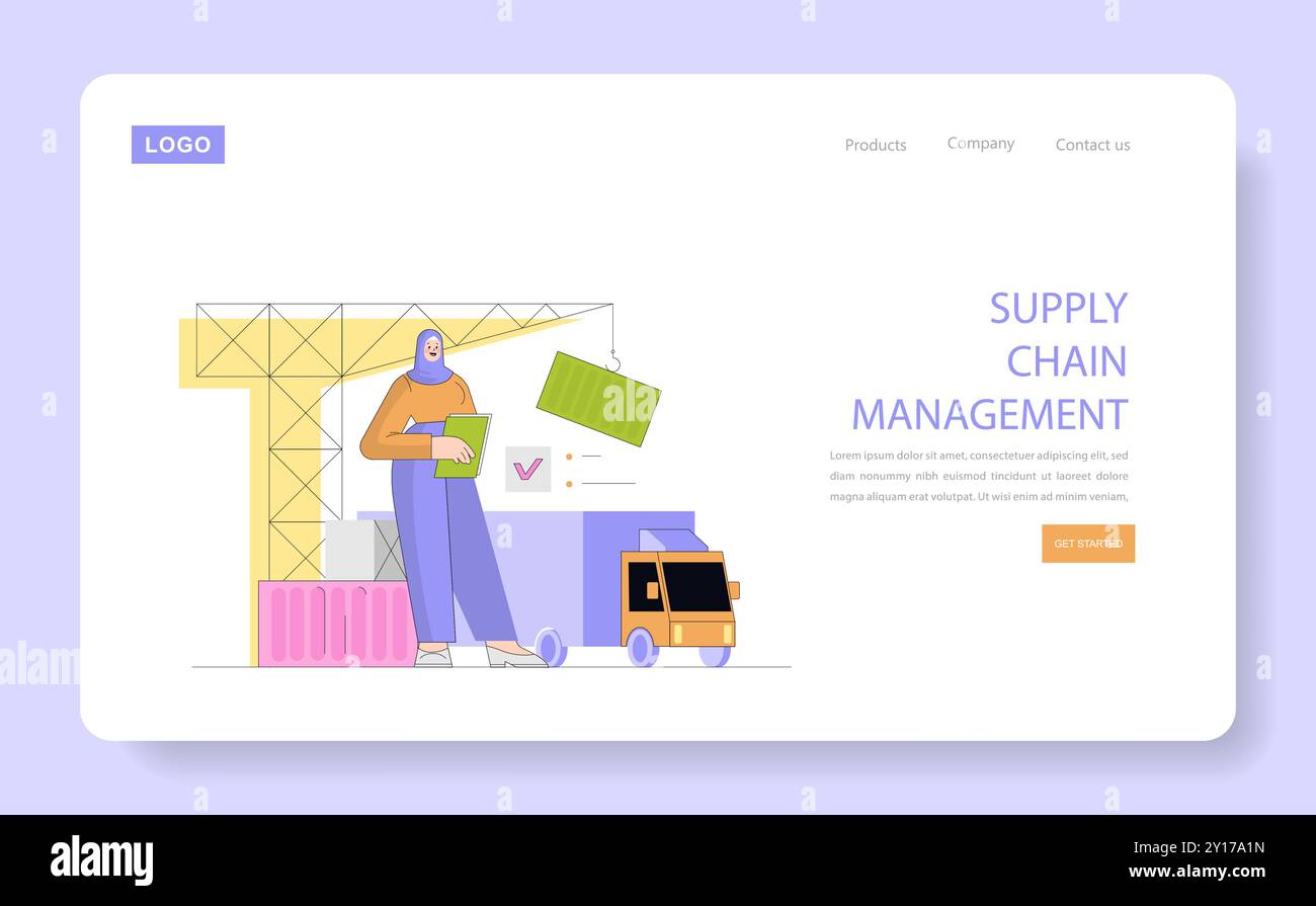 Supply Chain Management concept. Optimizing logistics with technology ...