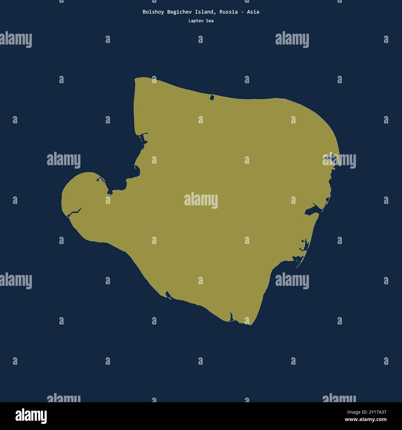 Shape of Bolshoy Begichev Island in the Laptev Sea, belonging to Russia ...