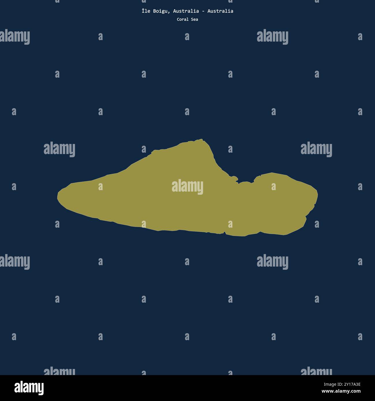 Shape of Ile Boigu in the Coral Sea, belonging to Australia Stock Photo ...