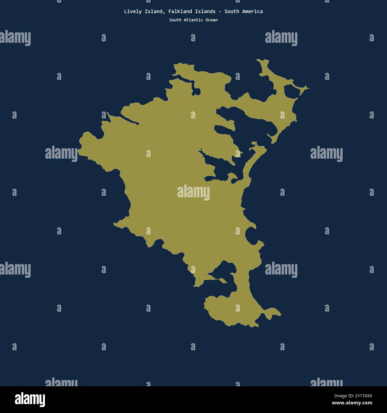 Shape of Lively Island in the South Atlantic Ocean, belonging to Falkland Islands Stock Photo ...