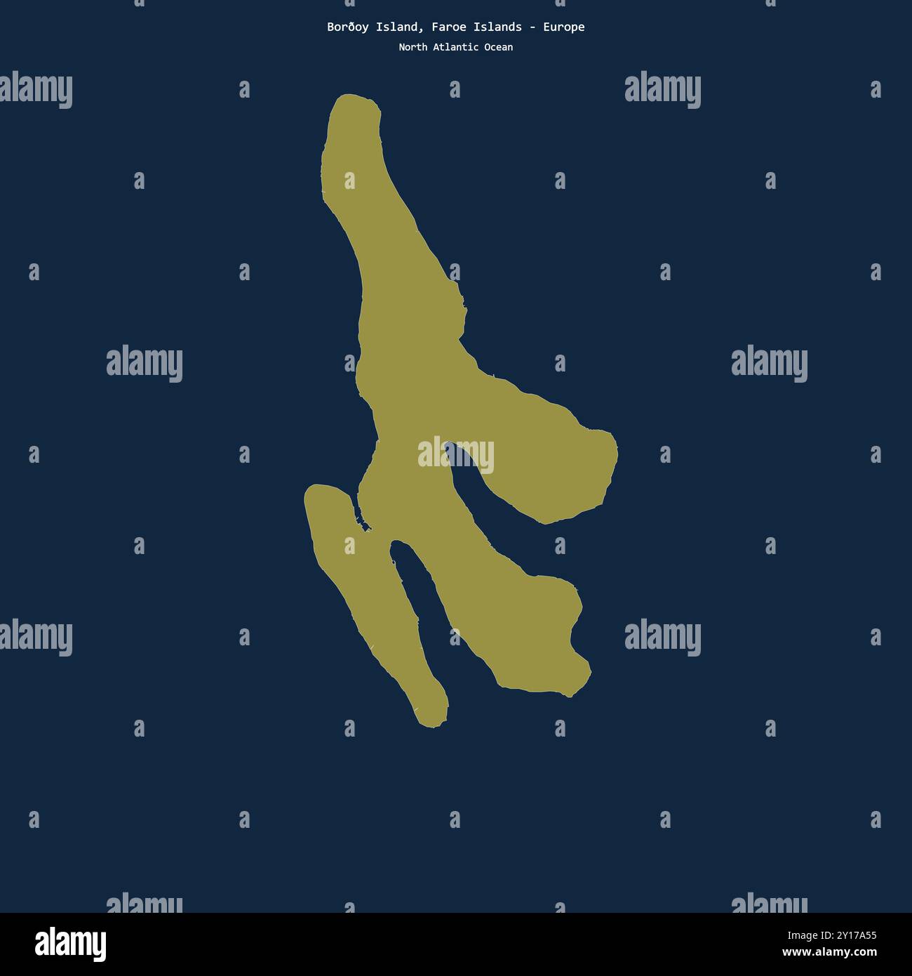 Shape of Boroy Island in the North Atlantic Ocean, belonging to Faroe ...