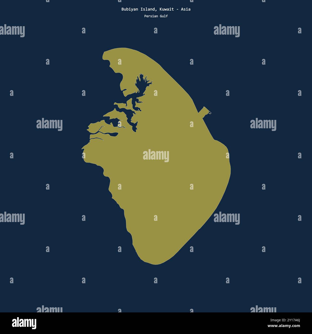 Shape of Bubiyan Island in the Persian Gulf, belonging to Kuwait Stock ...