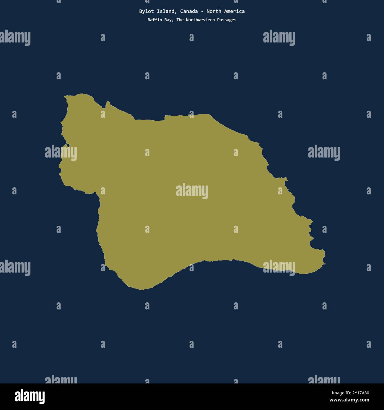 Shape of Bylot Island in the Baffin Bay, belonging to Canada Stock ...