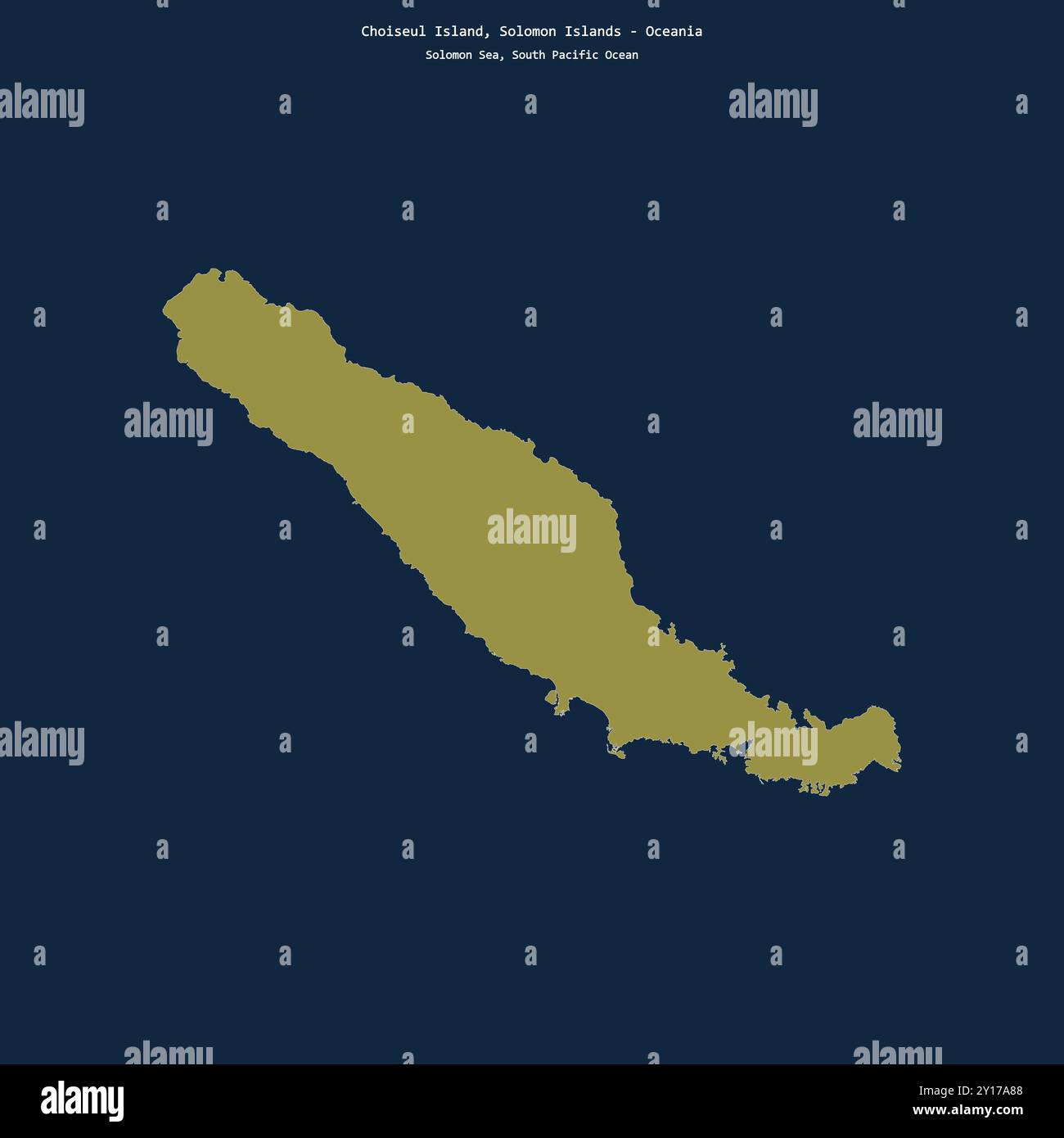 Shape of Choiseul Island in the Solomon Sea, belonging to Solomon ...