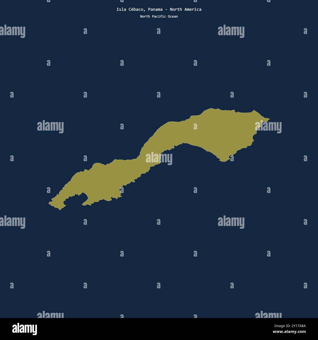 Shape of Isla Cebaco in the North Pacific Ocean, belonging to Panama ...