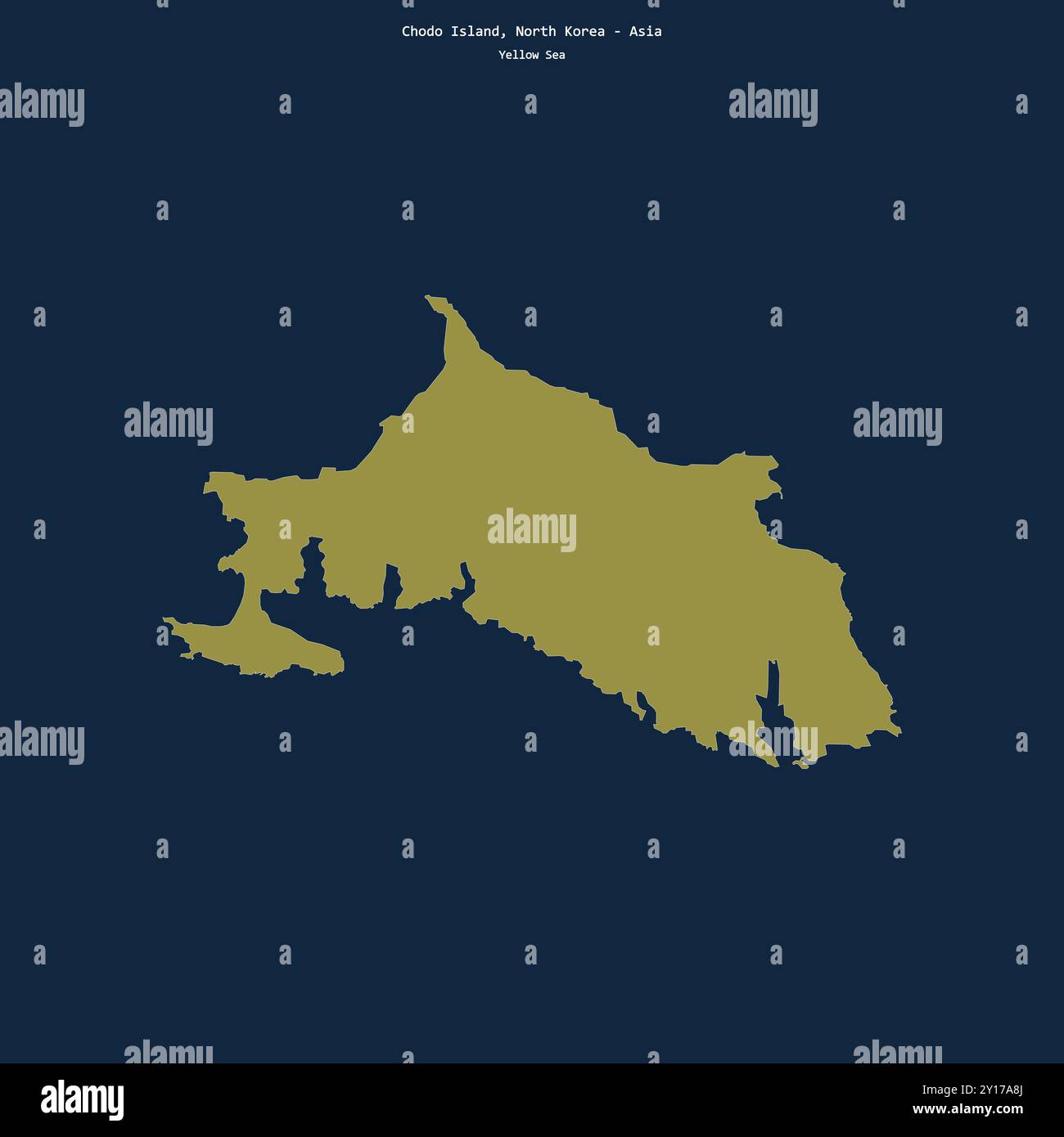Shape of Chodo Island in the Yellow Sea, belonging to North Korea Stock ...