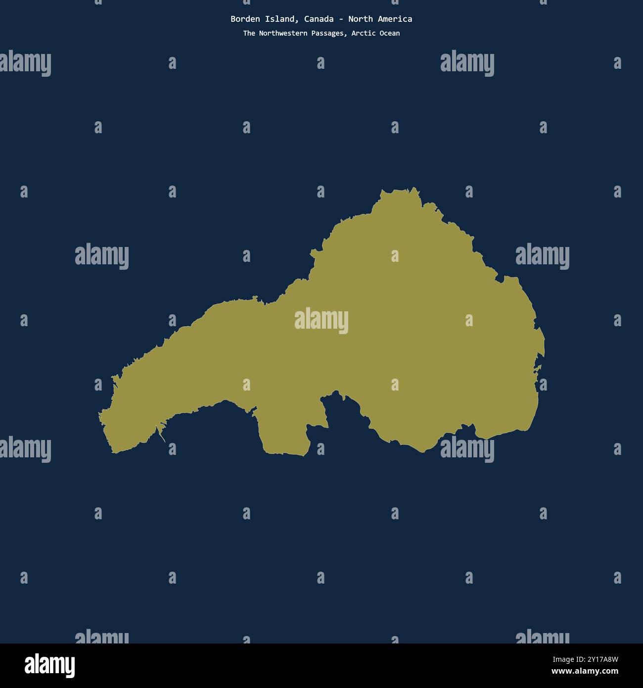Shape of Borden Island in the Arctic Ocean, belonging to Canada Stock ...
