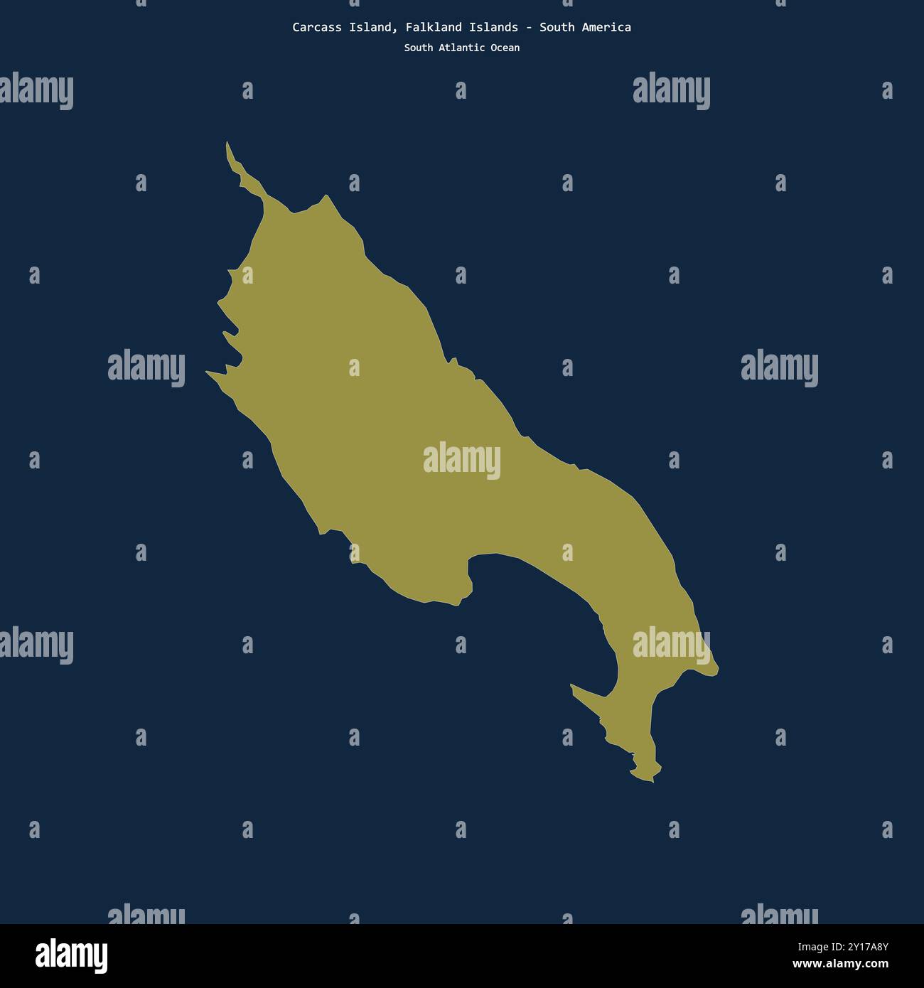 Shape of Carcass Island in the South Atlantic Ocean, belonging to ...