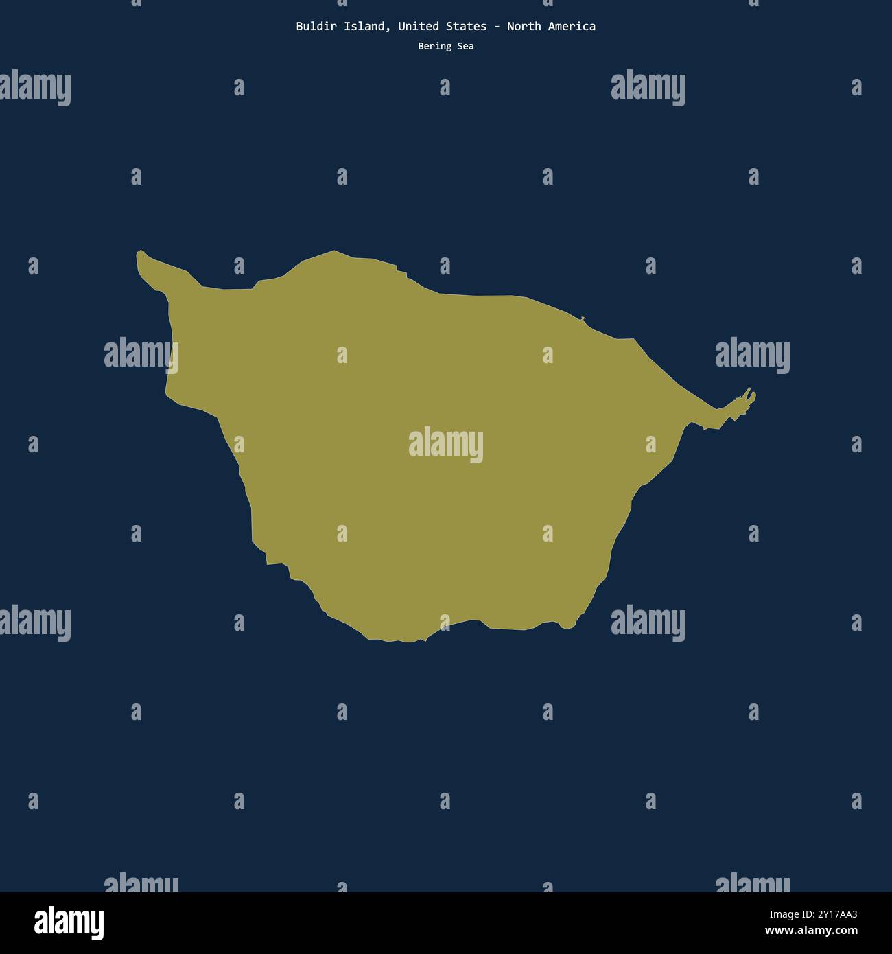 Shape of Buldir Island in the Bering Sea, belonging to United States ...