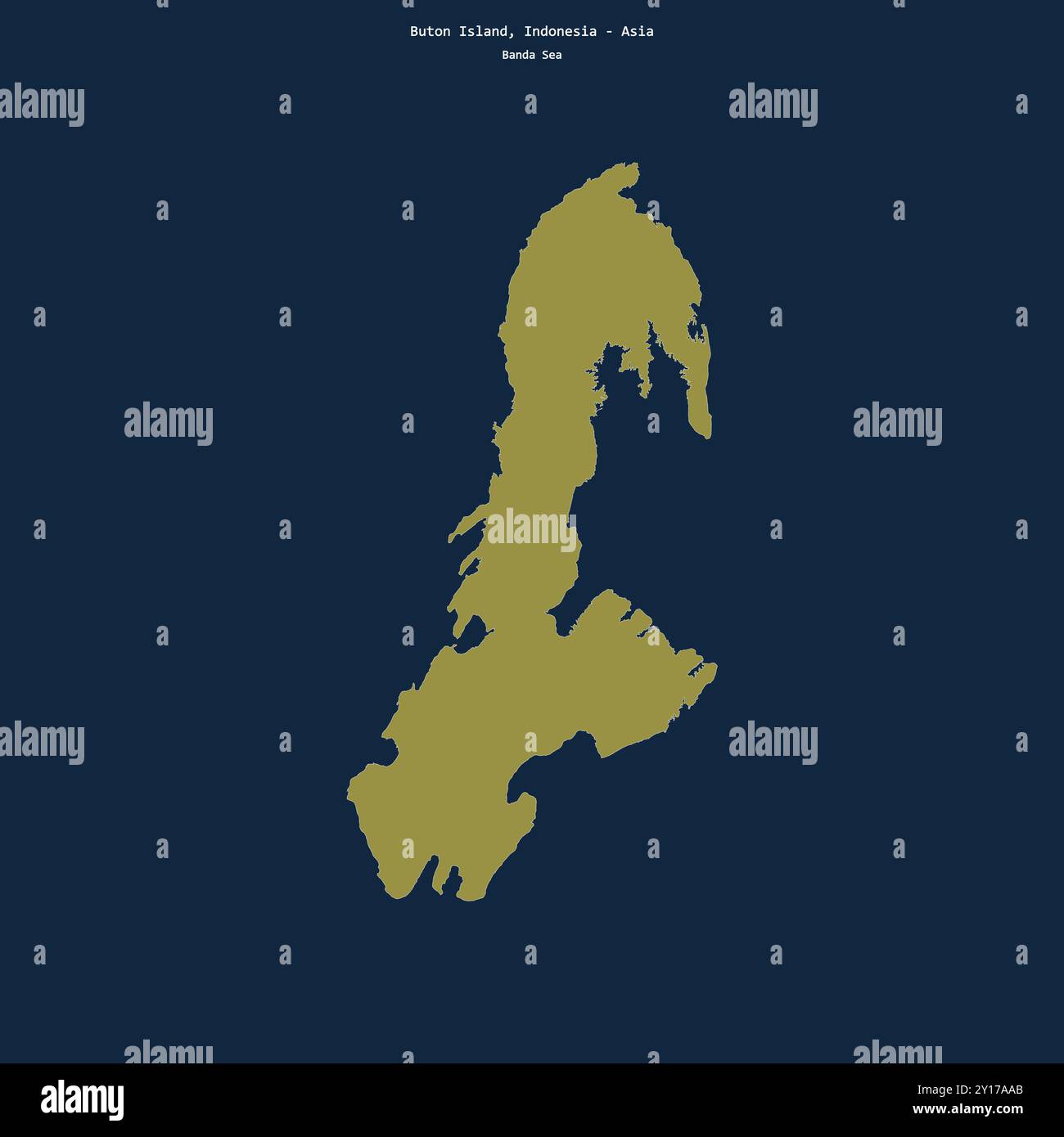 Shape of Buton Island in the Banda Sea, belonging to Indonesia Stock ...