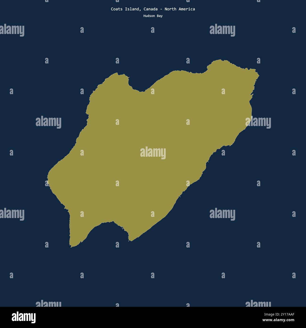 Shape of Coats Island in the Hudson Bay, belonging to Canada Stock ...