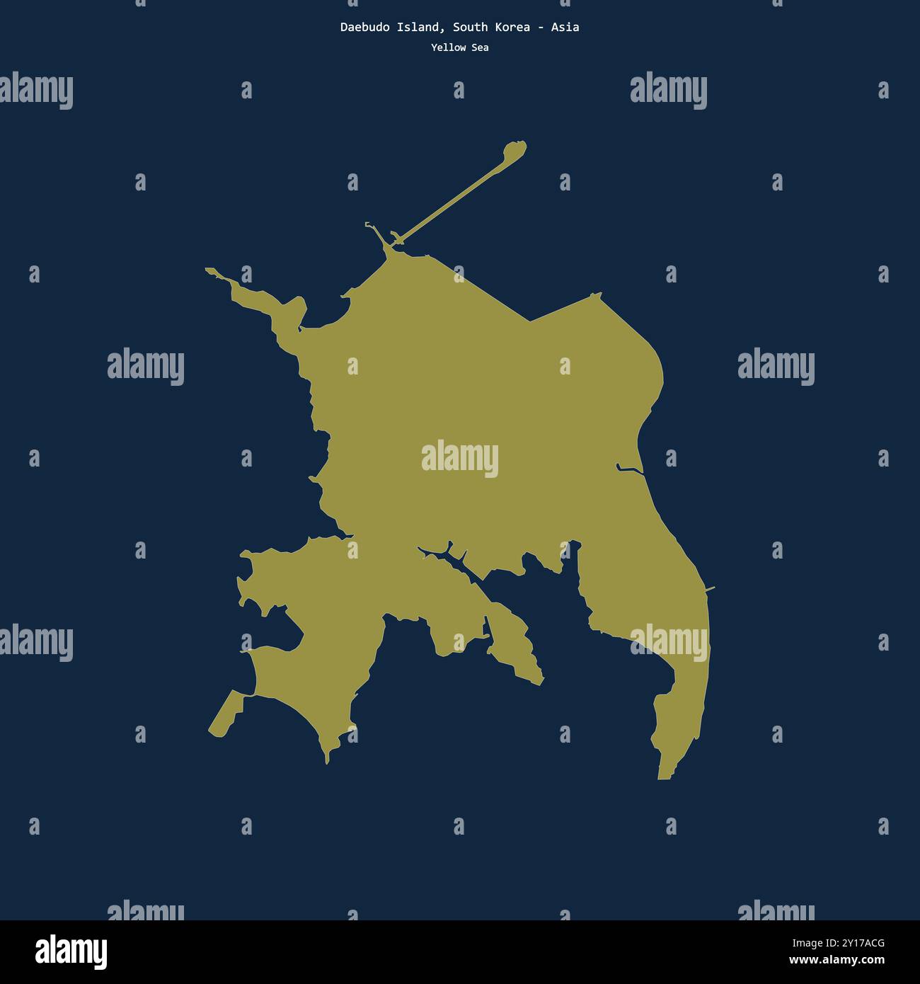Shape of Daebudo Island in the Yellow Sea, belonging to South Korea ...