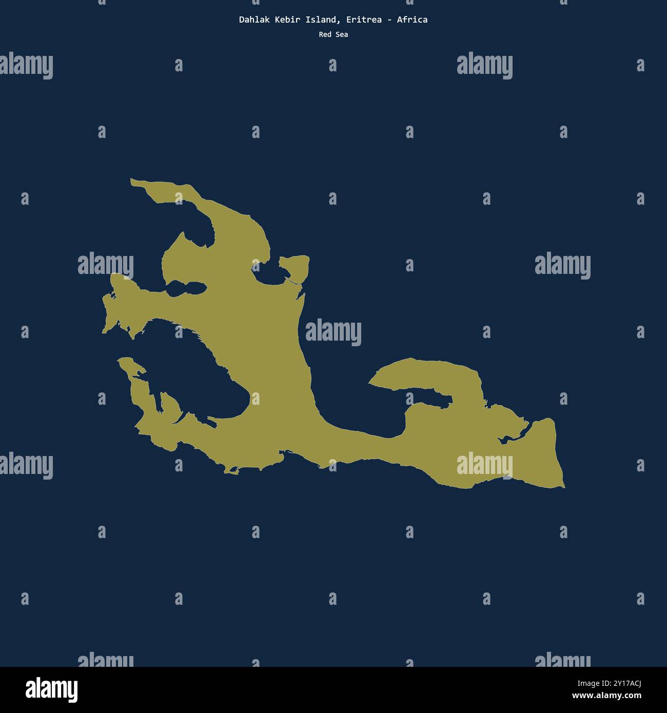 Shape of Dahlak Kebir Island in the Red Sea, belonging to Eritrea Stock ...